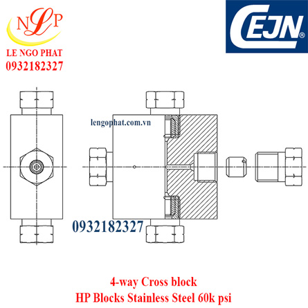 4-way cross block hp blocks stainless steel 60k psi | Lê Ngô Phát kích ...